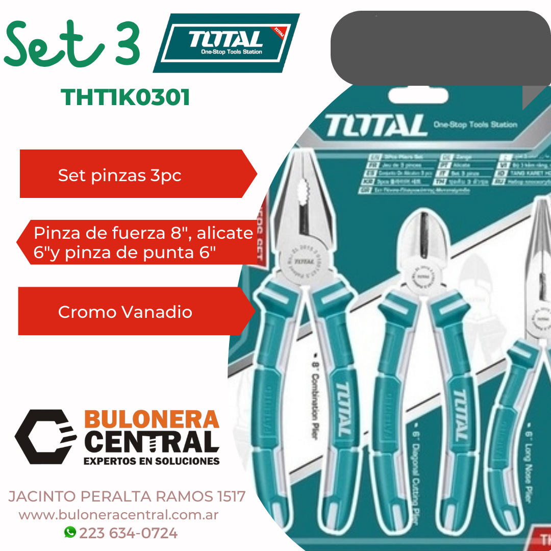 SET 3 PINZAS TOTAL